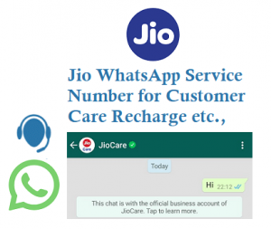 Jio WhatsApp Service Number for Customer Care Recharge and Other ...