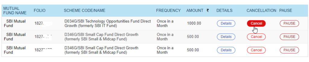 How to Cancel or Pause a SIP in myCAMS - TechAccent